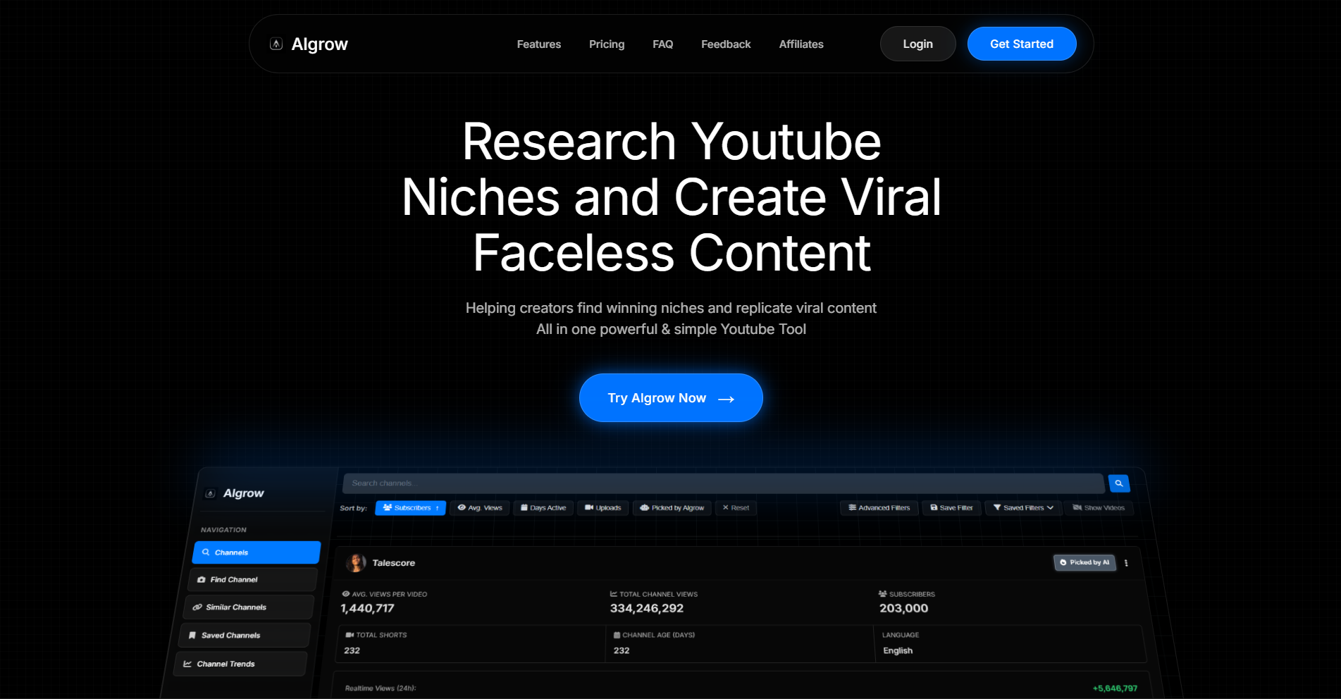 Algrow - Research and Create Viral Content